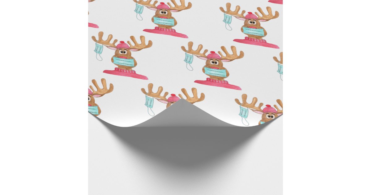 Rudolph the Face Masked Reindeer Wrapping Paper | Zazzle