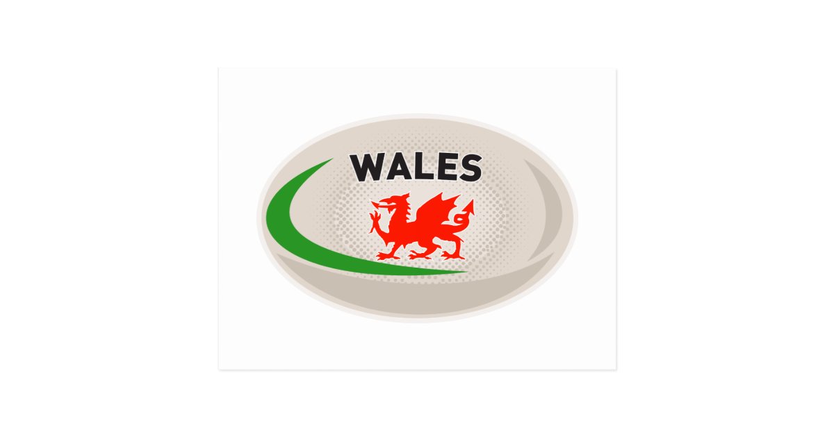 Rugby Ball Wales Welsh dragon Postcard | Zazzle.co.uk