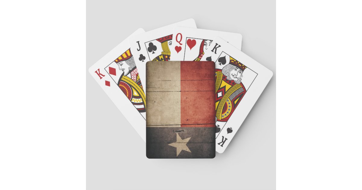 Rugged Wood Texas Flag Playing Cards | Zazzle