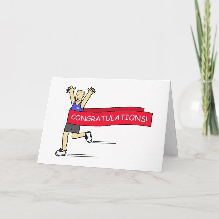 Runner with Congratulations banner. Card | Zazzle