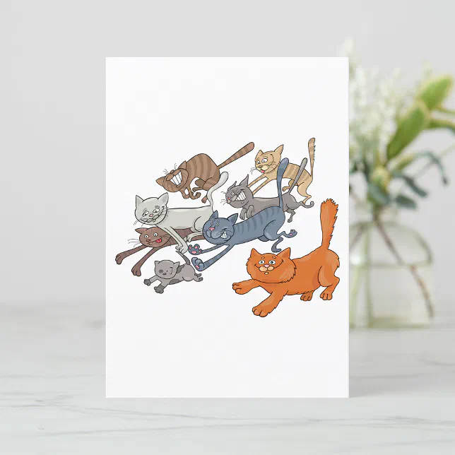 Running Cats Invitation | Zazzle