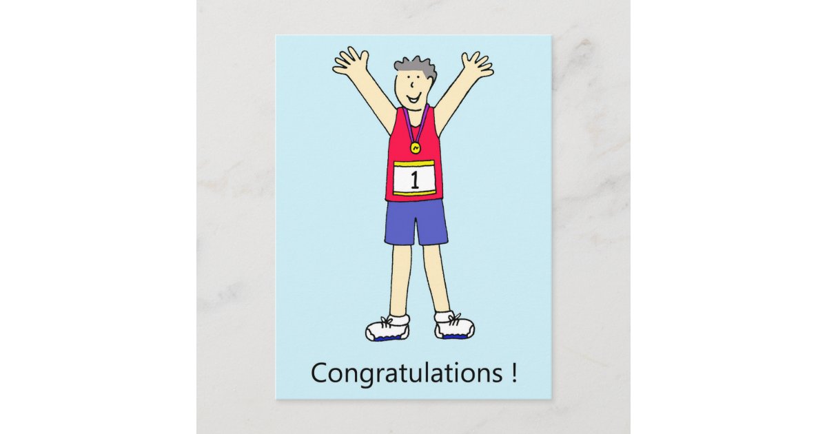 Running Congratulations for Him. Postcard | Zazzle