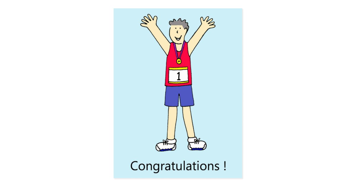 Running Congratulations for Him. Postcard | Zazzle.co.uk