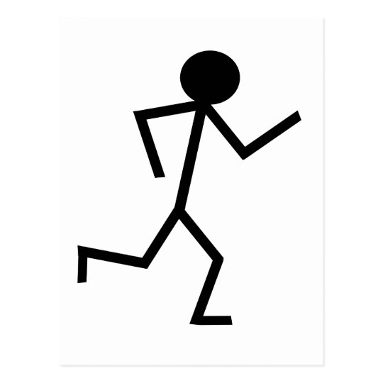Running Stickman Postcard | Zazzle.co.uk