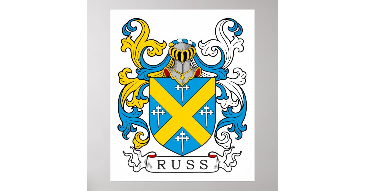 Russ Family Crest Poster | Zazzle