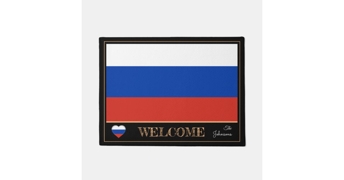 Russia & Russian Flag house mats/sports Welcome Doormat | Zazzle