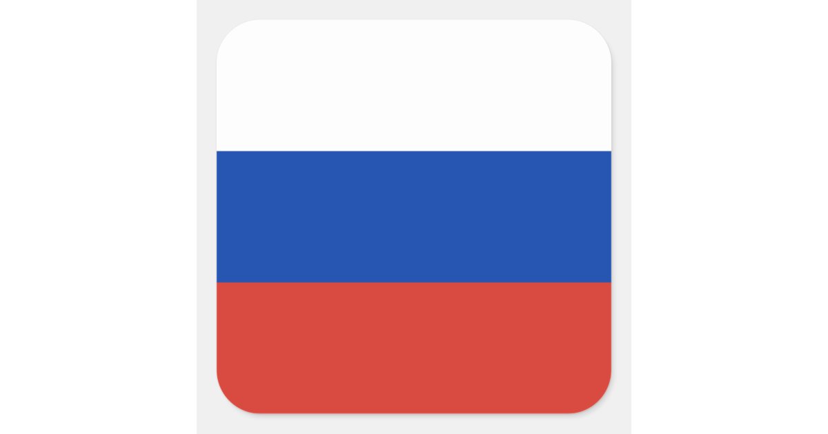 Russia/Russian Flag Square Sticker | Zazzle