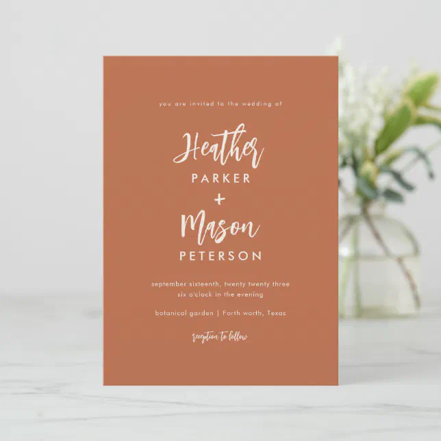 Rust Desert Wedding Ceremony Invitations | Zazzle
