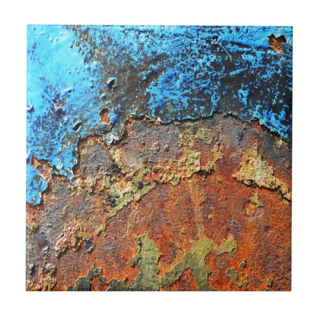 Rust Textured metall Tile | Zazzle