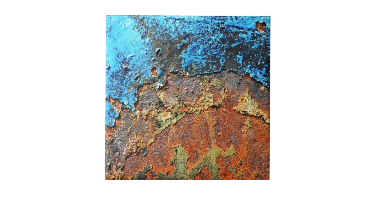 Rust Textured metall Tile | Zazzle