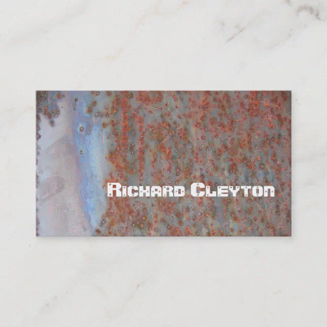 Rusted corroded metal, texture custom business card | Zazzle