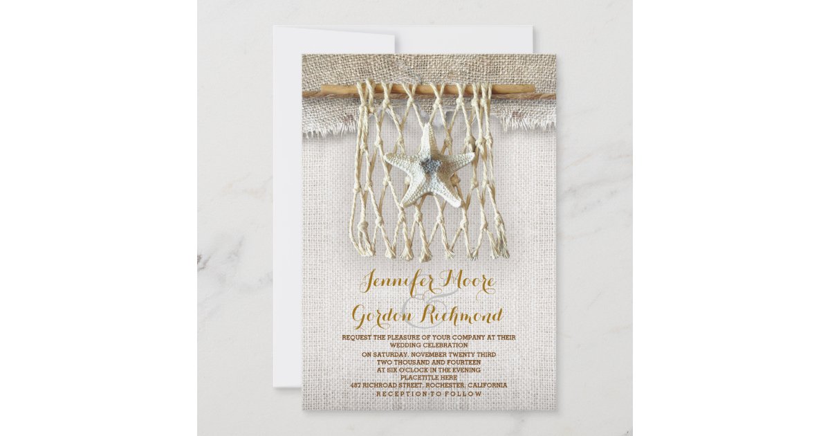 rustic beach wedding invitation | Zazzle
