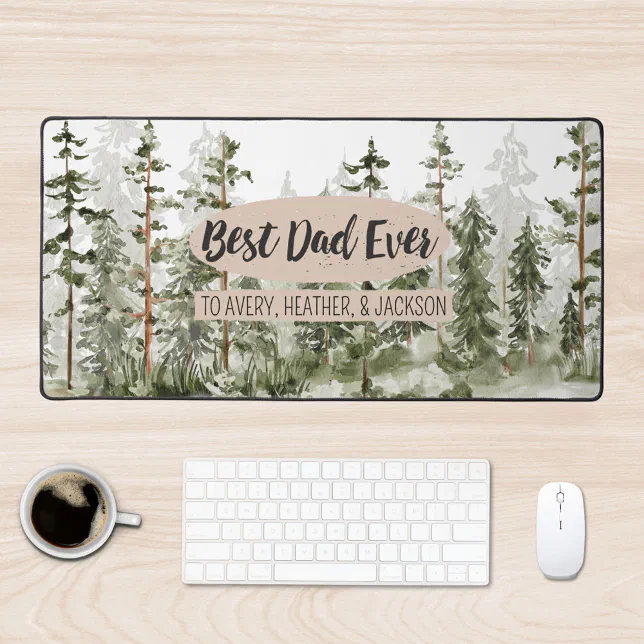 Rustic Best Dad Ever Fathers Day Desk Mat | Zazzle