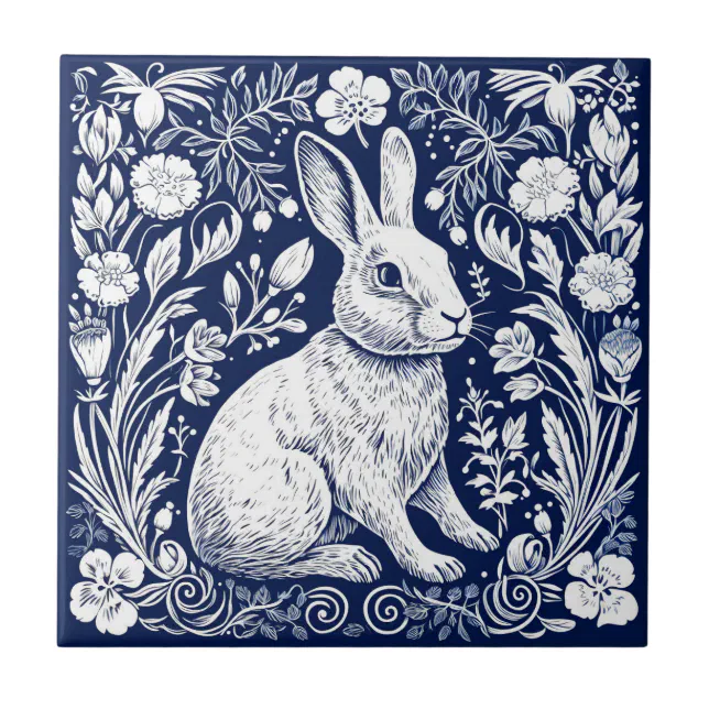 Rustic Briar Rabbit Ceramic Tile | Zazzle