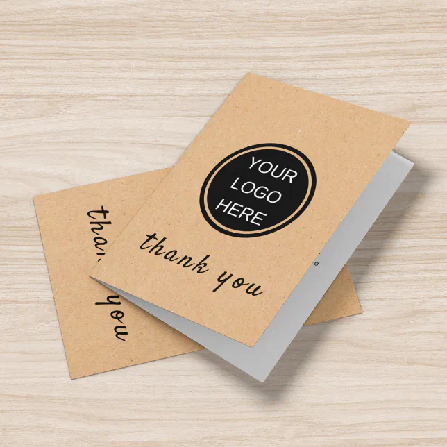 Rustic Business Logo Typography Thank You Card | Zazzle