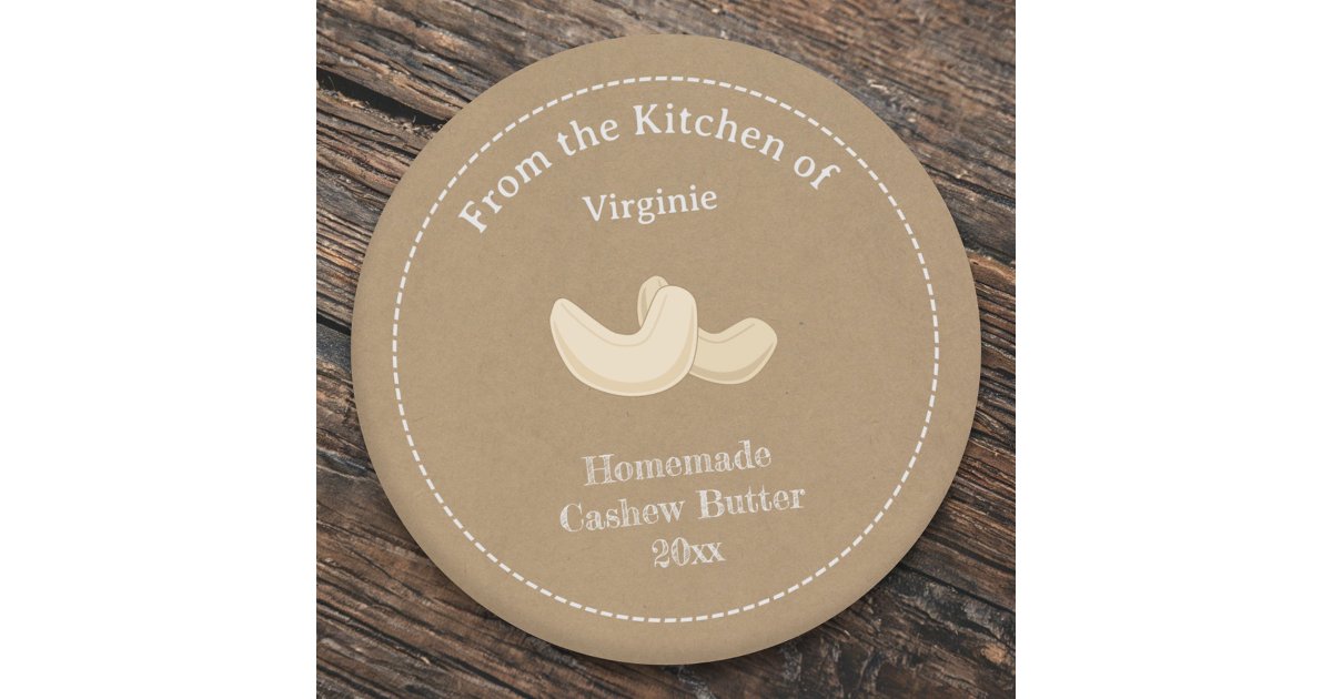 Rustic Cashew Butter Label Sticker | Zazzle