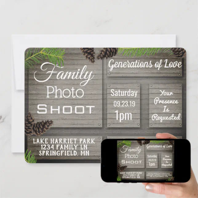Rustic Family Photo Shoot Invitation | Zazzle