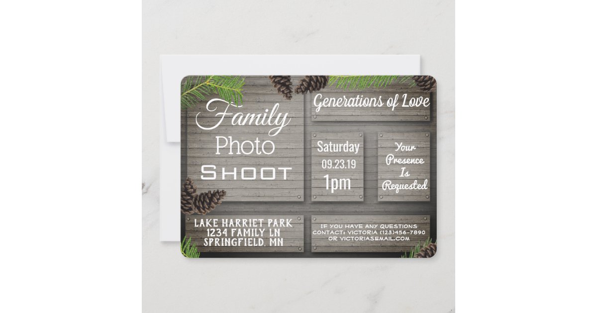 Rustic Family Photo Shoot Invitation | Zazzle