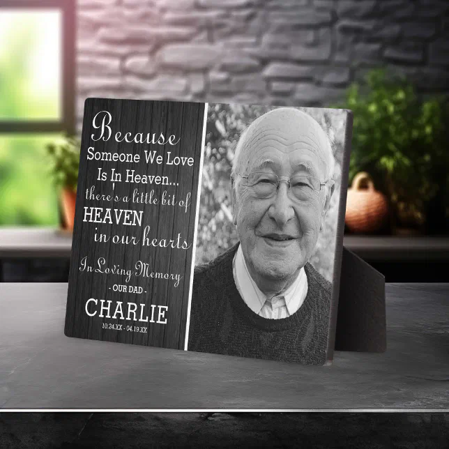 Rustic In Loving Memory Photo Remembrance Plaque | Zazzle