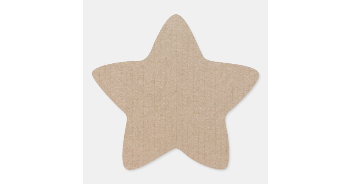 Rustic Kraft Paper Blank Template Custom Star Sticker | Zazzle