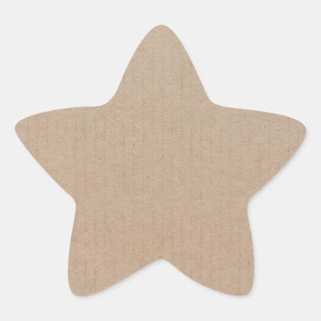 Rustic Kraft Paper Blank Template Custom Star Sticker | Zazzle