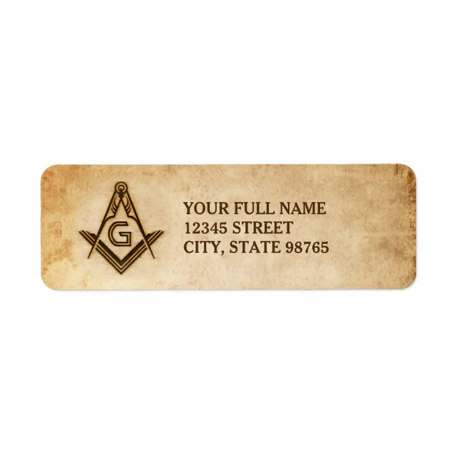 Rustic Masonic Address Labels | Old Parchment | Zazzle
