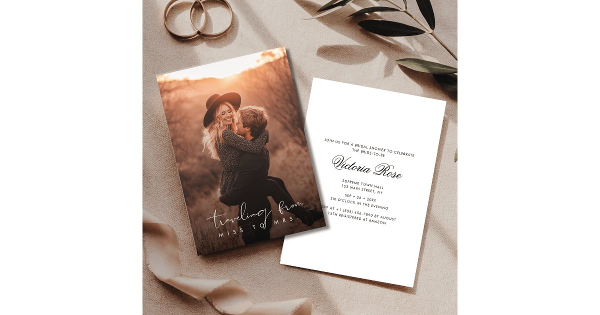 Rustic Miss To Mrs. Overlay Photo Bridal Shower Invitation | Zazzle