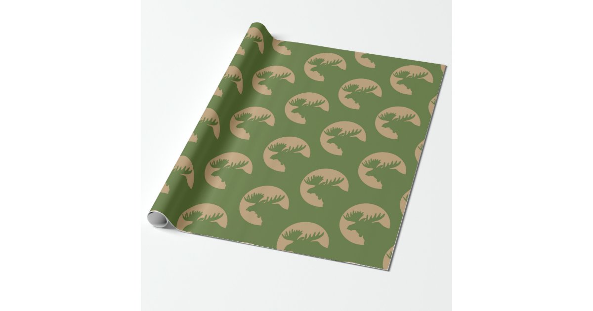 Rustic Moose Pattern Wrapping Paper | Zazzle