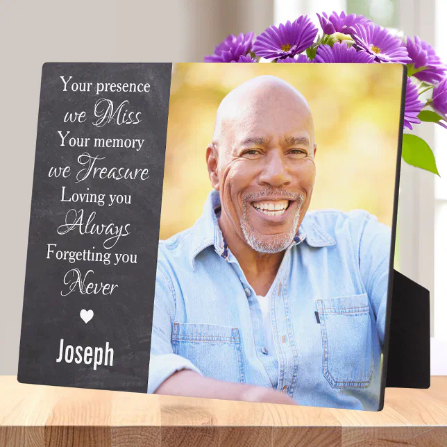 Rustic Personalised Loving Memory Memorial Photo Plaque | Zazzle
