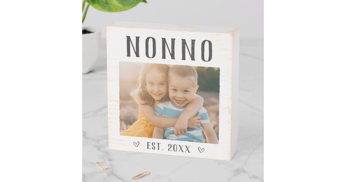 Rustic Personalised Nonno Photo Wooden Box Sign | Zazzle