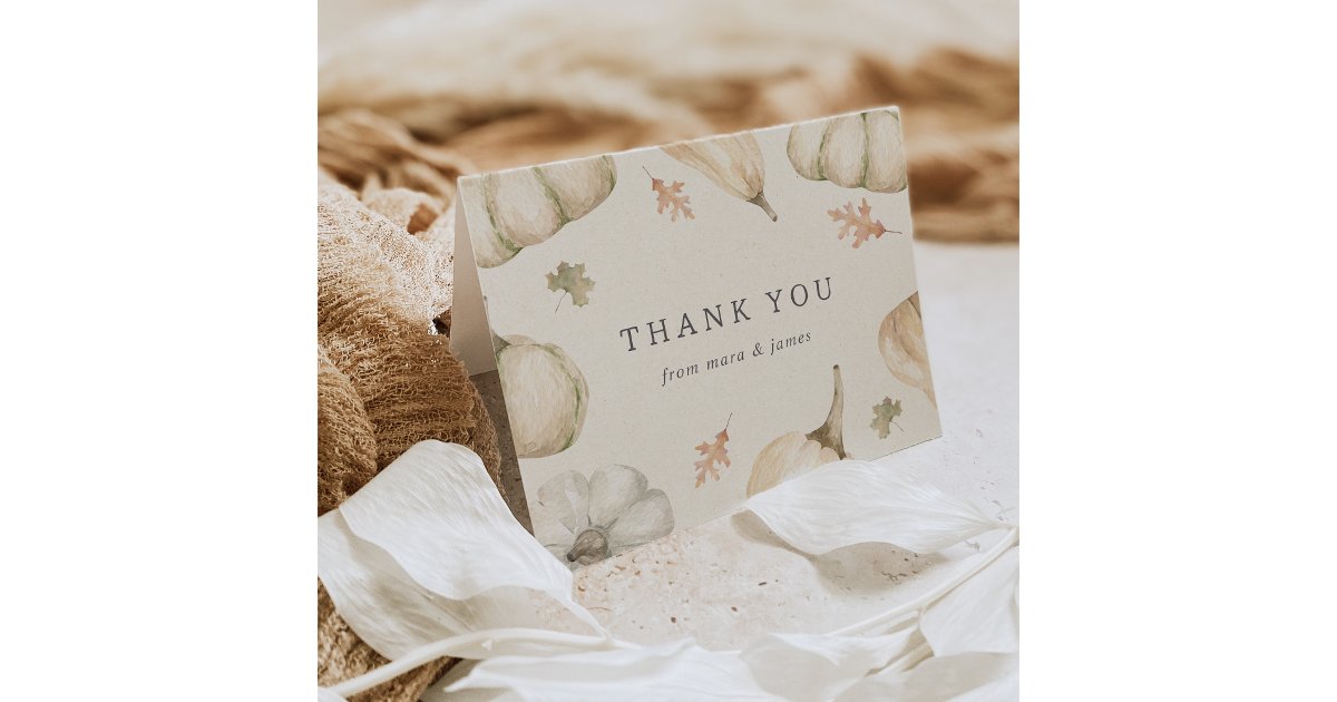 Rustic Pumpkins Fall Baby Shower Thank You Card | Zazzle