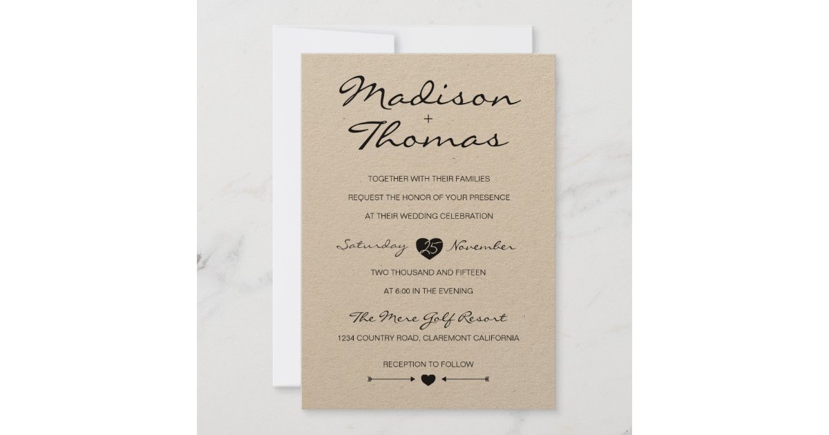 Rustic Romantic Suite wedding invitation | Zazzle