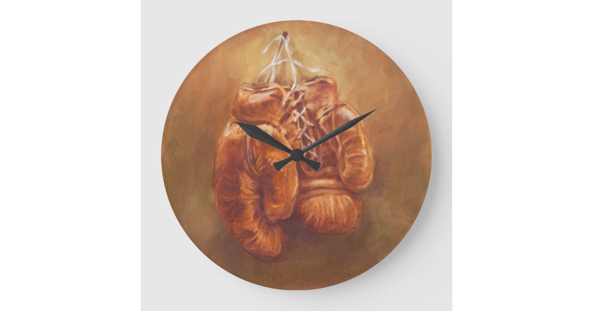 Rustic Sports | Boxing Glove Large Clock | Zazzle