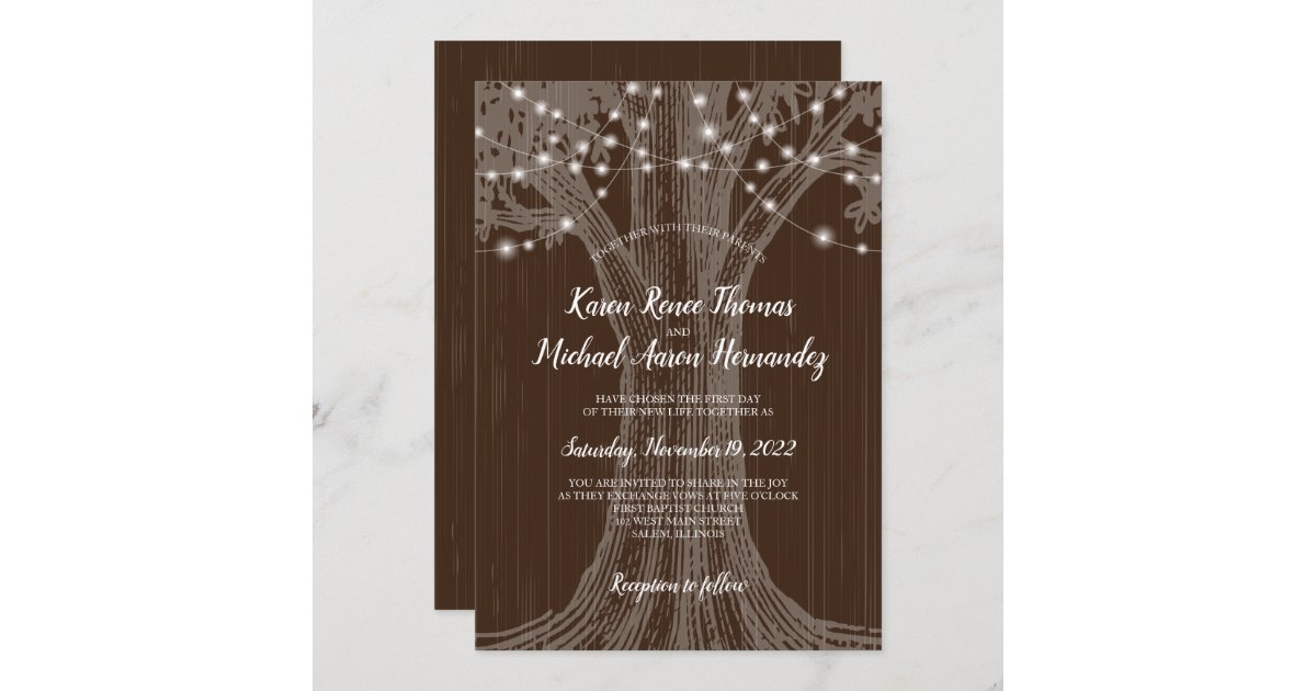 Rustic Tree Wedding Invitation | Zazzle