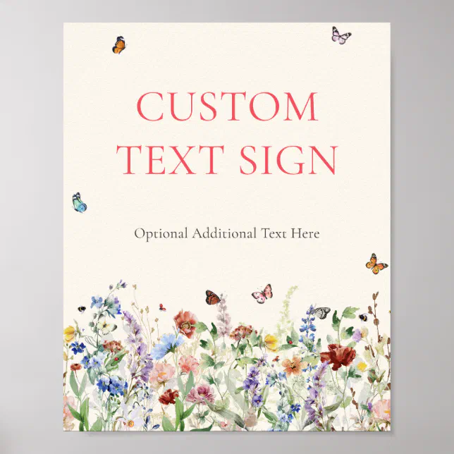 Rustic Wildflower Floral Wedding Custom Table Sign | Zazzle