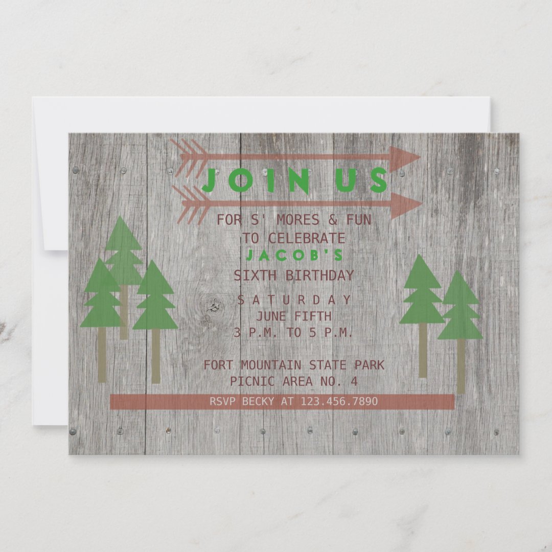 Rustic Wood Invitation | Zazzle