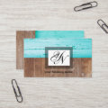 rustic, wood, teal background business card | Zazzle