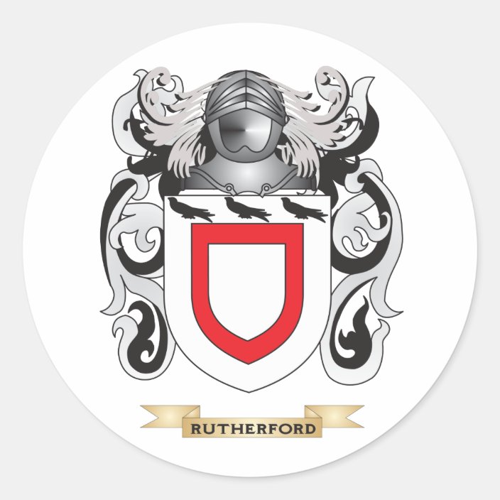 Rutherford Coat of Arms (Family Crest) Classic Round Sticker | Zazzle.co.uk
