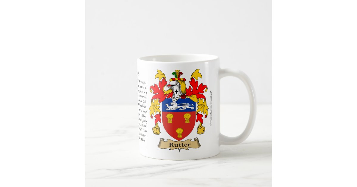 Rutter, the Origin, the Meaning and the Crest Coffee Mug | Zazzle