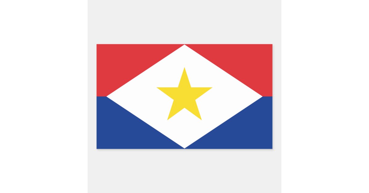 Saba Flag Rectangular Sticker | Zazzle
