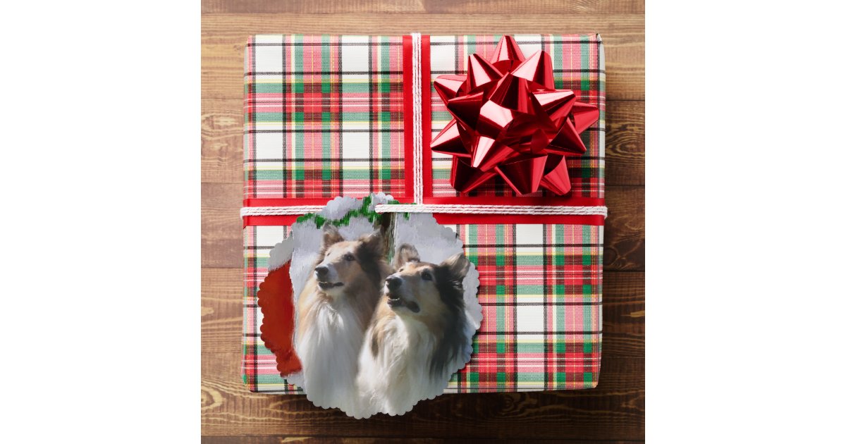 Sable Rough Collie Christmas Gifts Tree Decoration Card | Zazzle