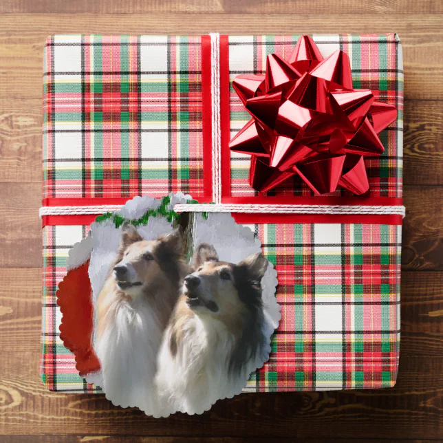 Sable Rough Collie Christmas Gifts Tree Decoration Card | Zazzle