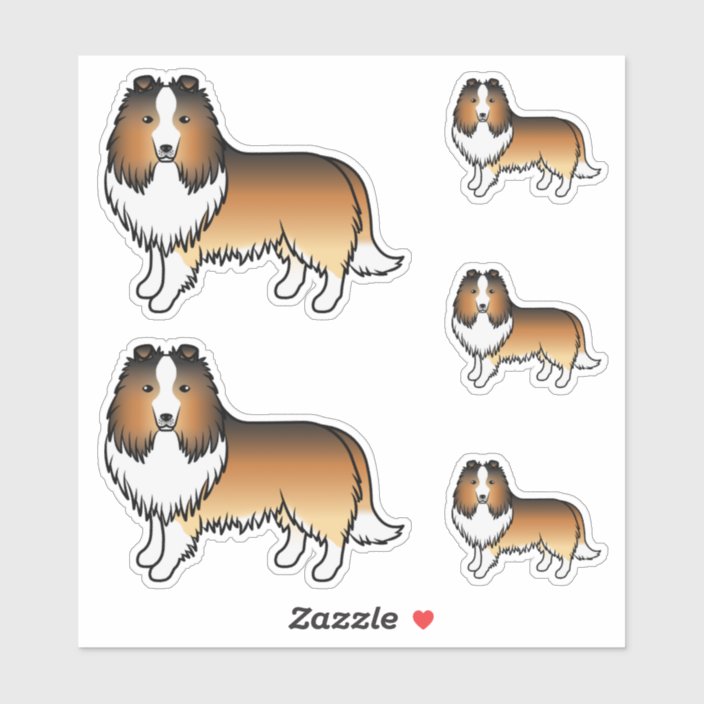 Sable Shetland Sheepdog Sheltie Cartoon Dogs | Zazzle.co.uk
