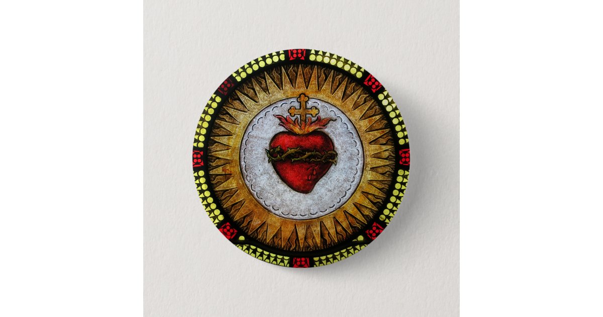 Sacred Heart of Jesus Badge | Zazzle