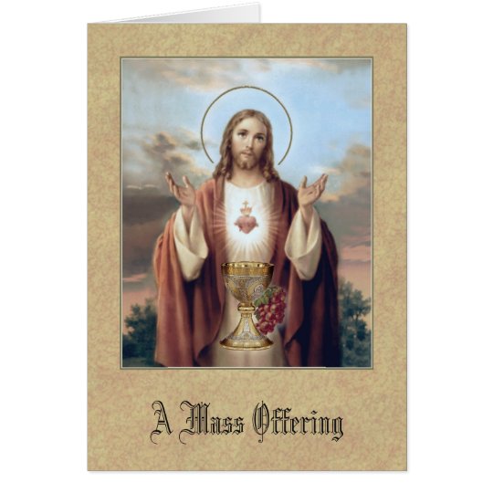Sacred Heart of Jesus Catholic Mass Offering Card | Zazzle.co.uk