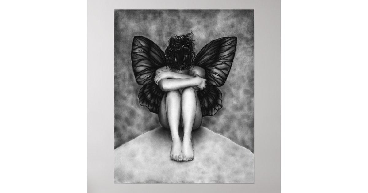 Sad Butterfly Girl Poster | Zazzle