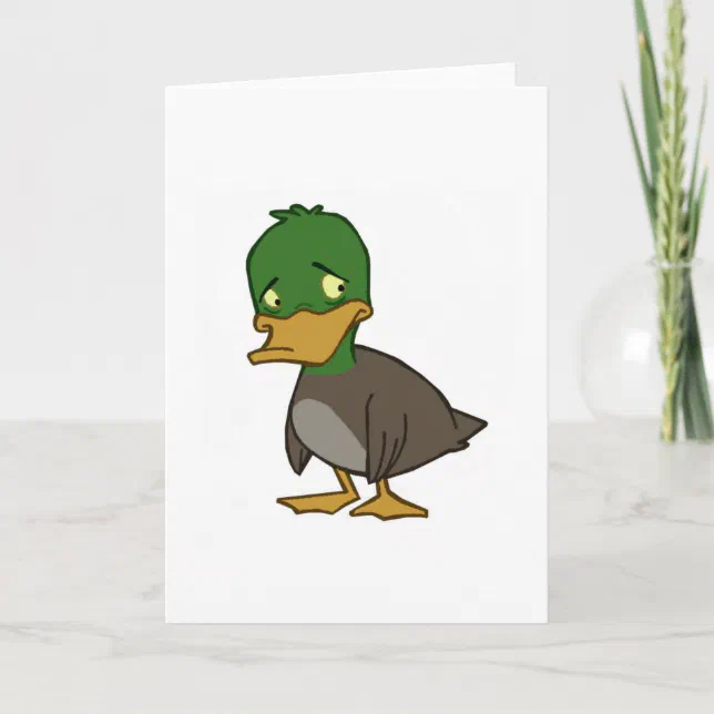 Sad Duck Card (Blank Inside) | Zazzle