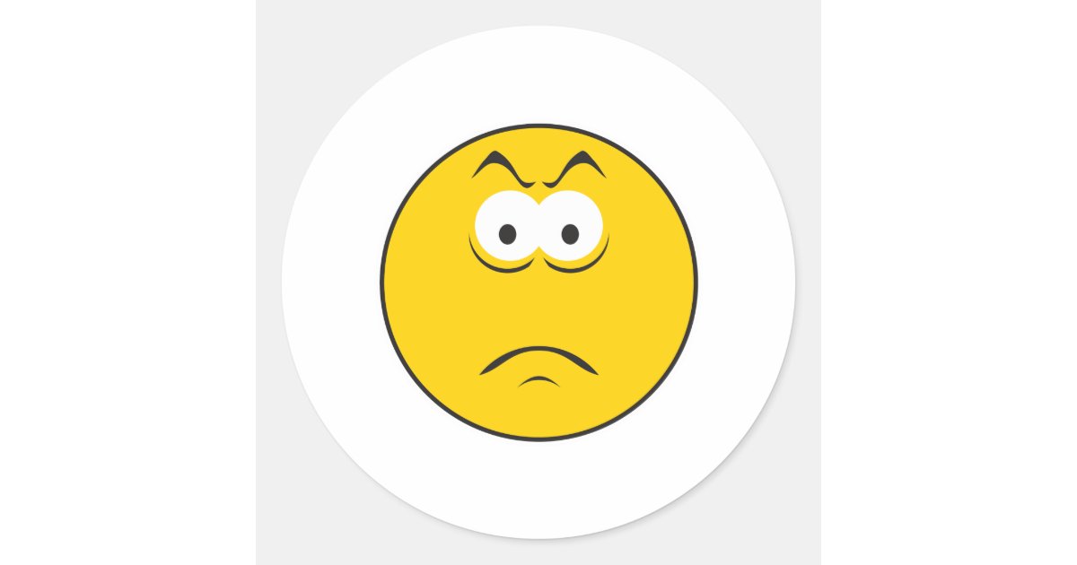 Sad Face Classic Round Sticker | Zazzle