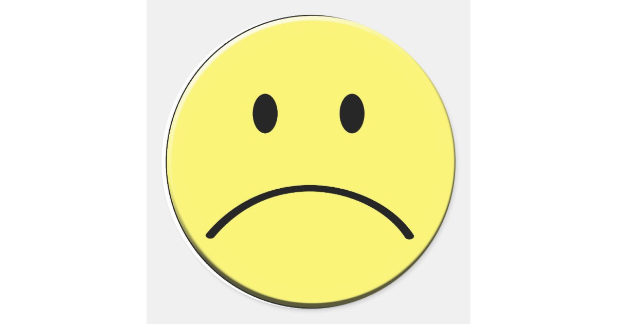 Sad Face Sticker | Zazzle