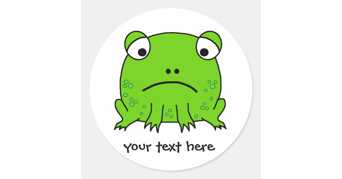 Sad Frog Classic Round Sticker | Zazzle